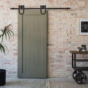 American Barn Door Pulley Hardware Horseshoe Single Side 1.83m Single Door - Heavy Duty Sliding Door Track Kit for Interior/Exterior Doors