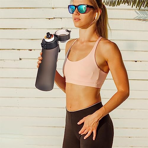 Air Water Bottle BPA Free Starter up Set Drinking Bottles,650 ml Drinking Bottle with Flavour, with 7 Flavour pods%0 Sugar Water Cup ，for Gym, Running, Outdoor (Pink)