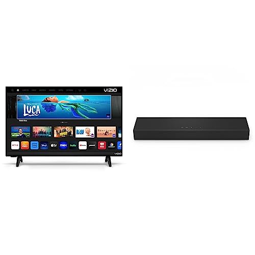 VIZIO 24-inch D-Series FHD LED Smart TV w/Bluetooth Headphone Capable & 2.0 Home Theater Sound Bar with DTS Virtual:X, Bluetooth, Voice Assistant Compatible, Includes Remote Control - SB2020n-J6