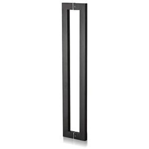 sucheta 24/31/39/47/59 inch long door handle for entrance interior and exterior doors,modern sliding barn door handle,modern shower push door handle,square (color: matte black,size: 60 cm)