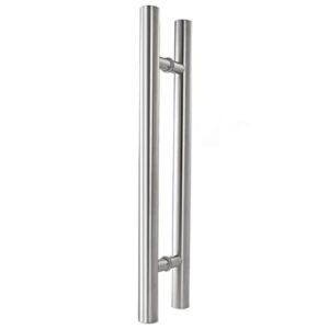 sucheta 24/31/47/59 in sliding barn door,entrance round bar push-pull handle for interior and exterior glass/wood doors,office bathroom shop garage courtyard (color: silver,size: 80cm/2.6ft)