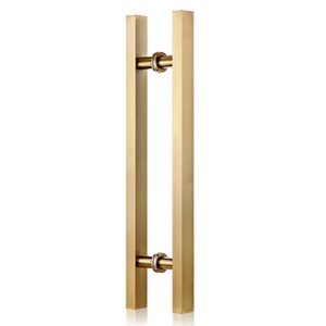 sucheta 4/3.3/2.6 ft h shape entrance door handle,stainless steel sliding door push for exterior doors interior glass/wood doors,double sided bar (size: 500mm/1.6ft)