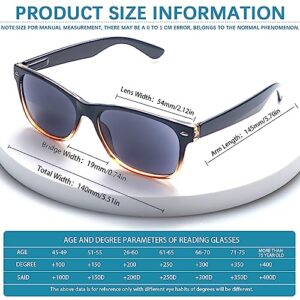 ZONLON 4 Pack Classic Reading Sunglasses for Women Men Spring Hinge, Outdoor Sun Readers Glasses with UV400 Protection (4 Mix, 1.25, multiplier_x)