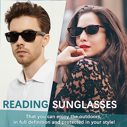 ZONLON 4 Pack Classic Reading Sunglasses for Women Men Spring Hinge, Outdoor Sun Readers Glasses with UV400 Protection (4 Mix, 1.25, multiplier_x)