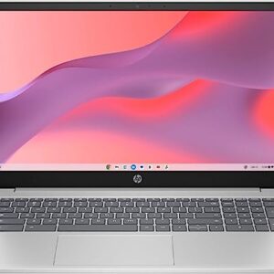 HP 2023 Newest Chromebook Student Laptop, 15.6 Inch Display, Intel Quad-Core Processor, 8GB LPDDR5 RAM, 64GB eMMc, Webcam, Chrome OS, Natural Silver