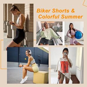 MOREFEEL 3 Pack High Waisted Biker Shorts for Women with Pockets – 5" Buttery Soft Workout Yoga Athletic Shorts