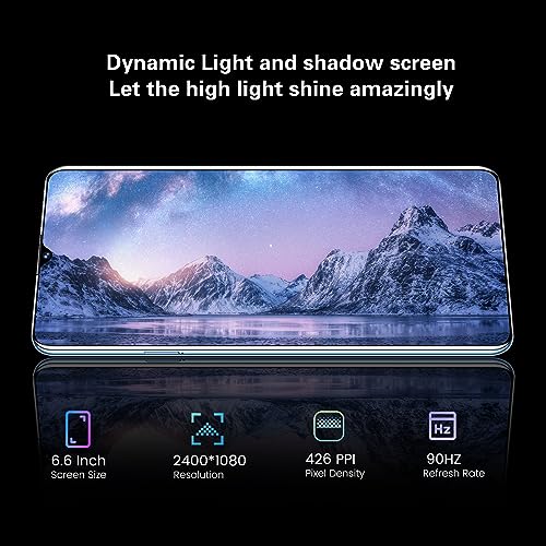 ExAchat Rino9 Pro 5G Unlocked Smartphone,Android 13 Phone 6GB+256GB 6.6" FHD+ Display 90Hz 64MPAI Camera Cell Phones Unlocked 5500mAh Dual SIM/GPS/Fingerprint/Face ID(Blue)