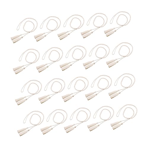 Artibetter 20pcs Hand-Woven Hanging Fringe Shower Curtain Decorative Knit Tie Window Trim Decorative Curtain Holdback Drapery Holdbacks Tassel Rope Decor Cotton White Handmade Tie Back Manual