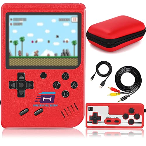 Retro Handheld Game Console, Portable Mini Arcade Machines Built-in 400 Classical FC Games, Portable Handheld Video Games for Kids and Adult, Gameboy Console Box Support TV Output. (Red)