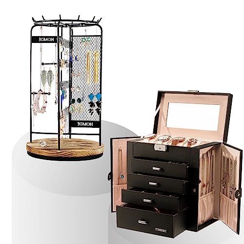 Homde Leather Jewelry Box + Jewelry Stand