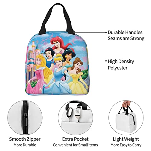 INIVERSITY Cartoon Lunch Box For Girls Kids School Lunch Bag Reusable Insulated Portable Leakproof Tote Bag High Capacity Cooler Bags For Women Picnic Travel Work