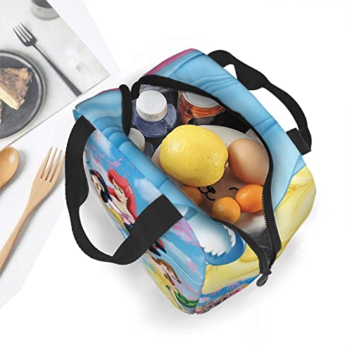 INIVERSITY Cartoon Lunch Box For Girls Kids School Lunch Bag Reusable Insulated Portable Leakproof Tote Bag High Capacity Cooler Bags For Women Picnic Travel Work