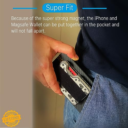 niubuy Magnetic Wallet & Minimalist Slim Wallet for Men -MagSafe Wallet-Hard Shell Lightweight iPhone Wallet - for iPhone 14 Pro Max/ 14 Pro/ 14/13 Pro Max/ 13 Pro/ 12 Pro Max -Gray