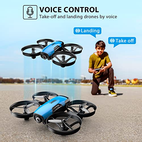 Ficinto Mini Drone with Camera, Altitude Hold and Headless Mode, Emergency stop, Spare propellers, Includes Two Intelligent Flight Batteries, Red, Hand Operated Drone