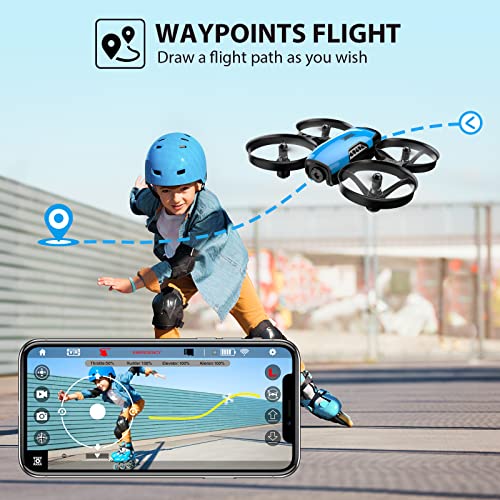 Ficinto Mini Drone with Camera, Altitude Hold and Headless Mode, Emergency stop, Spare propellers, Includes Two Intelligent Flight Batteries, Red, Hand Operated Drone