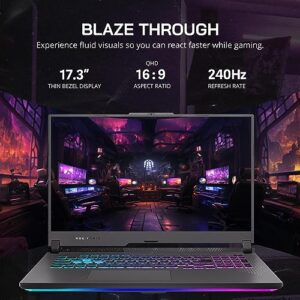 ASUS 2023 ROG Strix G17 17.3” QHD 240Hz Gaming Laptop, AMD Ryzen 9-7845HX, NVIDIA GeForce RTX 4060, 64GB DDR5, 2TB PCIe SSD, RGB Backlit Keyboard, Wi-Fi 6E, Win 11 Home, Gray, 32GB Snowbell USB Card