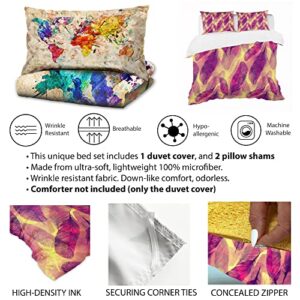 DESIGN ART Designart 'Red Vector Floral Pattern' Modern Duvet Cover Set Twin