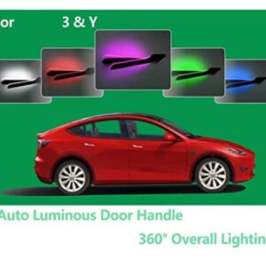 UKALOU Car Exterior Intelligent Automatic Lighting Door Handle Outside Auto Gate Opener Smart Electric Door Handle Compatible with Model 3 Y (Color : Green 3)