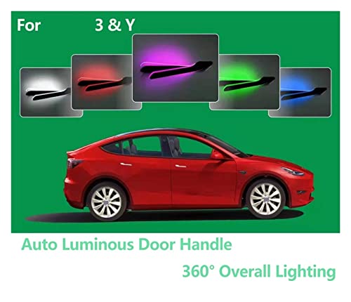 UKALOU Car Exterior Intelligent Automatic Lighting Door Handle Outside Auto Gate Opener Smart Electric Door Handle Compatible with Model 3 Y (Color : Green 3)