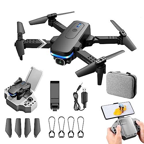 Mini Drone with Dual 4k HD Fpv Camera Remote Control Toys Gifts for Boys Girls with Altitude Hold Headless Mode 1-Key Start Speed Adjustment 2023 (Black)