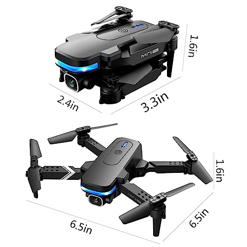 Mini Drone with Dual 4k HD Fpv Camera Remote Control Toys Gifts for Boys Girls with Altitude Hold Headless Mode 1-Key Start Speed Adjustment 2023 (Black)