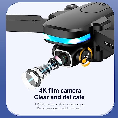 Mini Drone with Dual 4k HD Fpv Camera Remote Control Toys Gifts for Boys Girls with Altitude Hold Headless Mode 1-Key Start Speed Adjustment 2023 (Black)