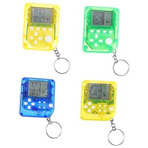 toyvian 4pcs hand-held gaming device handbag charms backpack charms bag keychain kids keychains mini game consoles mini toy hanging keychain key holder game keychain gift handheld arcade