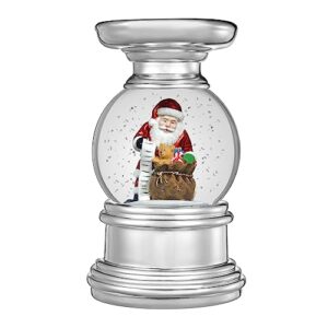 haute decor snowburst™ snow globe candle holder (santa) with timed snowfall - 7 inch tall christmas candle holder with automatic battery operated timed snow fall and on/off