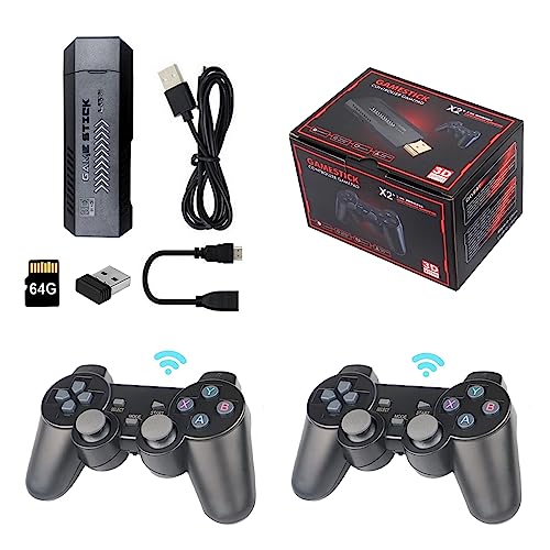 BTOVELIF Wireless Retro Game Console, Retro Game Stick, Nostalgia Stick Game, Plug & Play Video Game Stick Built-in 35000+ Games,4K HDMI Output,Dual 2.4G Wireless Controllers(64G)