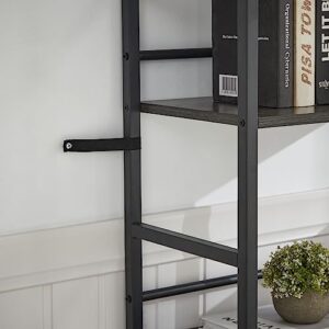 Bookcases and Bookshelves Triple Wide 5 Tiers Industrial Bookshelf, Large Open Bookshelves Display Shelves with Metal Frame for Living Room Bedroom Home Office, Dark Gray