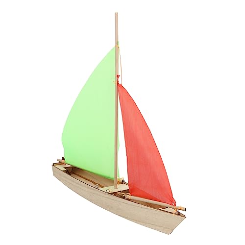 Toyvian 1set Assembled Sailing Model Boat Anchor Kit Woody Toy Children's Toys Nativity Ornaments for Kids Wood Sailboat Statue Sailboat Ornament Wood, Cloth Wooden DIY Mold DIY Boat Toy