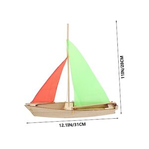 Toyvian 1set Assembled Sailing Model Boat Anchor Kit Woody Toy Children's Toys Nativity Ornaments for Kids Wood Sailboat Statue Sailboat Ornament Wood, Cloth Wooden DIY Mold DIY Boat Toy