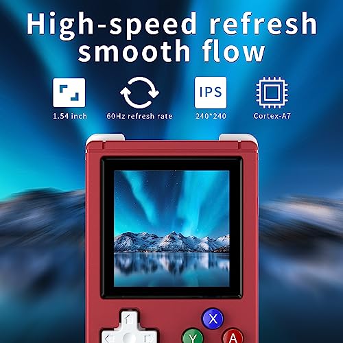 RG Nano Retro Handheld Game Console Keychain - Portable Game Mini Aluminum Alloy with 1.54 Inch IPS Screen - 64G TF Card Pre-Installed 5405 Games - Supports Clock Hi-fi Speaker Music Player Function