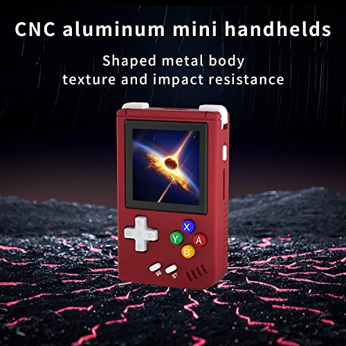 RG Nano Retro Handheld Game Console Keychain - Portable Game Mini Aluminum Alloy with 1.54 Inch IPS Screen - 64G TF Card Pre-Installed 5405 Games - Supports Clock Hi-fi Speaker Music Player Function