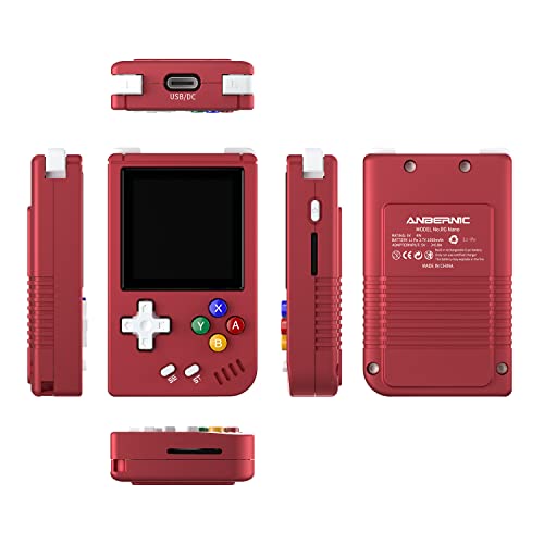 RG Nano Retro Handheld Game Console Keychain - Portable Game Mini Aluminum Alloy with 1.54 Inch IPS Screen - 64G TF Card Pre-Installed 5405 Games - Supports Clock Hi-fi Speaker Music Player Function