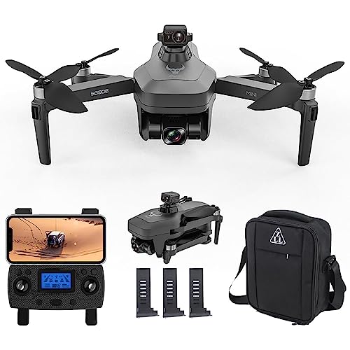 FAiruo ZLL SG906 Mini SE Drone with Cameras 4K, 3 Axis Gimbal, 360 Degree Laser Obstacle Avoidance, RC 1.2km, Professional Foldable Quadcopter with Brushless Motor,3 Batterien