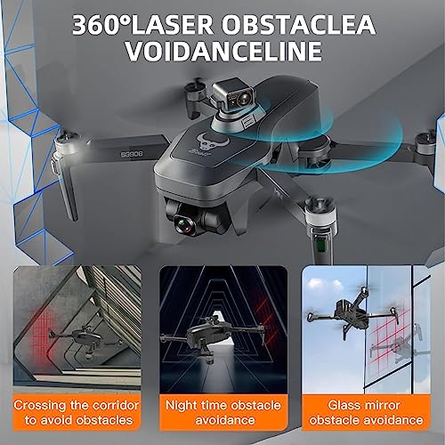 FAiruo ZLL SG906 Mini SE Drone with Cameras 4K, 3 Axis Gimbal, 360 Degree Laser Obstacle Avoidance, RC 1.2km, Professional Foldable Quadcopter with Brushless Motor,3 Batterien