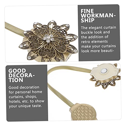 RORPOIR Curtain Tie Window Trim Flower Decorations Floral Shower Curtain Magnetic Curtain Buckle Magnetic Curtain Clip Curtain Holder Rope Curtain Tieback Delicate Curtain Tieback Alloy