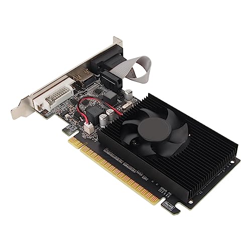 GOWENIC GT 610 1GB Graphics Card, 64Bit DDR3 PCI Express X16 2.0 Gaming Graphics Card with HDMI VGA DVI Port and Silence Cooling Fan for Desktop Computers