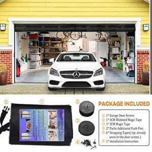 Magnetic Screen Door Fits Doors Up to 38" X 82" and Garage Screen Doors for 2 Car Garage - 16x7 ft