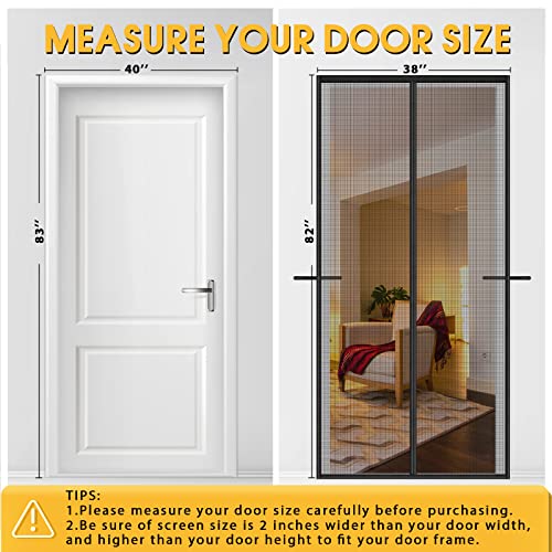 Magnetic Screen Door Fits Doors Up to 38" X 82" and Garage Screen Doors for 2 Car Garage - 16x7 ft