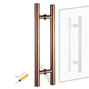 sucheta rose gold round entryway modern door handle,push pull modern door handle，for shower glass sliding door/barn door/interior exterior door,6 sizes (size : 40cmx60cm)