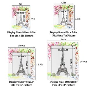 Yzrwebo Watercolors Deer 5x7 Picture Frame Fours Seasons Tree Wood Photo Frames High Transparent Horizontal and Vertical Tabletop Display or Wall Mounting for Family Home Gallery Office