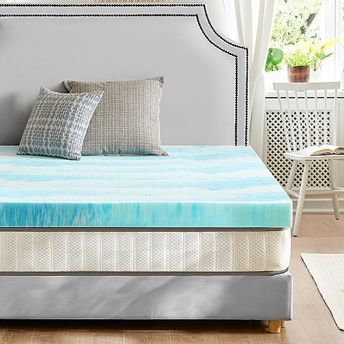 Mattress Topper Queen - 2 Inch Memory Foam Cooling Gel Swirl Infused Bed Topper for Back Pain, CertiPUR-US Certified