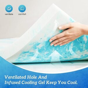 Mattress Topper Queen - 2 Inch Memory Foam Cooling Gel Swirl Infused Bed Topper for Back Pain, CertiPUR-US Certified