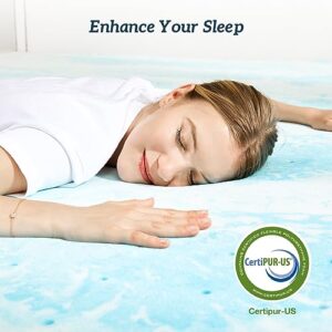 Mattress Topper Queen - 2 Inch Memory Foam Cooling Gel Swirl Infused Bed Topper for Back Pain, CertiPUR-US Certified