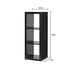 XYZTech 3-Cube Storage Organizer Shelf Standing Display Shelves 3-Tier Open Style Bookcase Cubby Bookcase Horizontal & Vertical Bookshelf, 16.42" x 15.35" x 43.35" (Style 4)