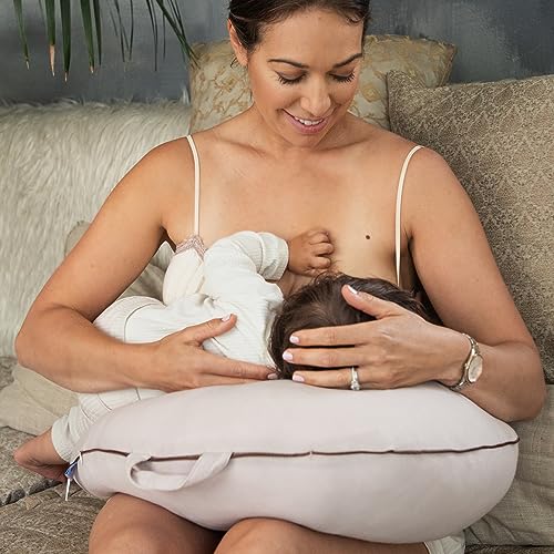 Pharmedoc Nursing Pillow for Breastfeeding – Breast Feeding Pillows for Mom - Bottle Feeding - Support for Mom and Baby - Pregnancy Maternity Pillows, Baby Shower Must Haves - Mocha