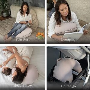 Pharmedoc Nursing Pillow for Breastfeeding – Breast Feeding Pillows for Mom - Bottle Feeding - Support for Mom and Baby - Pregnancy Maternity Pillows, Baby Shower Must Haves - Mocha