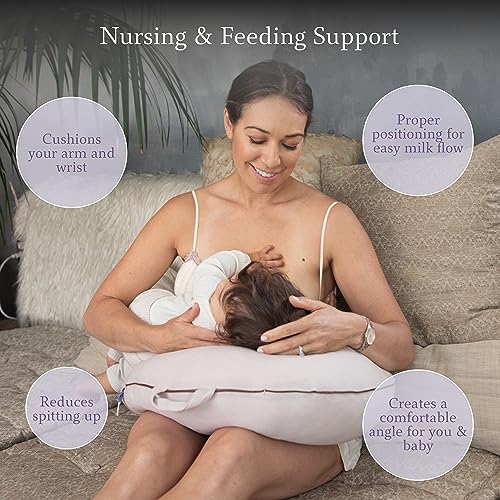 Pharmedoc Nursing Pillow for Breastfeeding – Breast Feeding Pillows for Mom - Bottle Feeding - Support for Mom and Baby - Pregnancy Maternity Pillows, Baby Shower Must Haves - Mocha